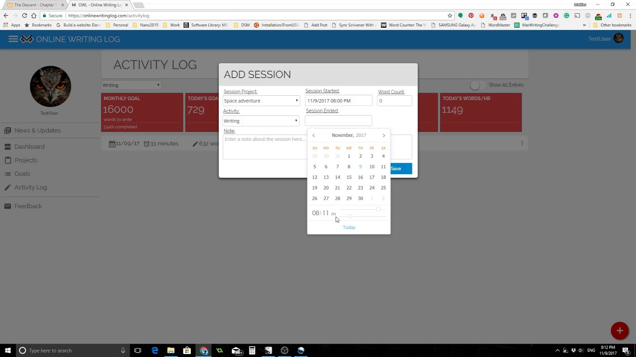 Add an activity in the Online Writing Log - YouTube