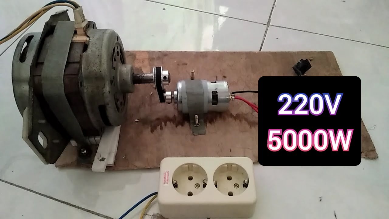 MEMBUAT GENERATOR LISTRIK 220V 5000W DARI DINAMO MESIN CUCI BEKAS ...