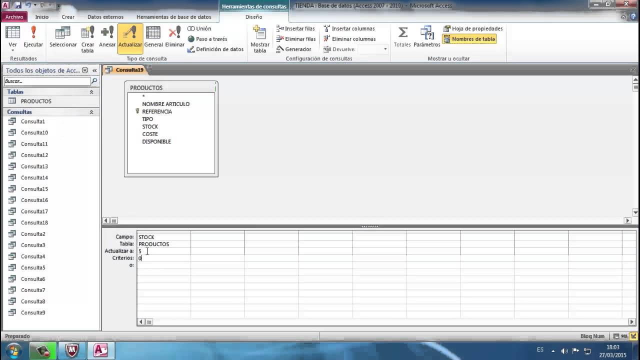 ACCESS #8 Consultas de Actualizacion parte 1 - YouTube