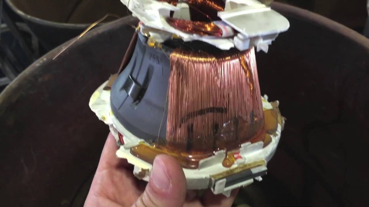 Scrapping Copper Yokes from TV's for Copper Wire - YouTube