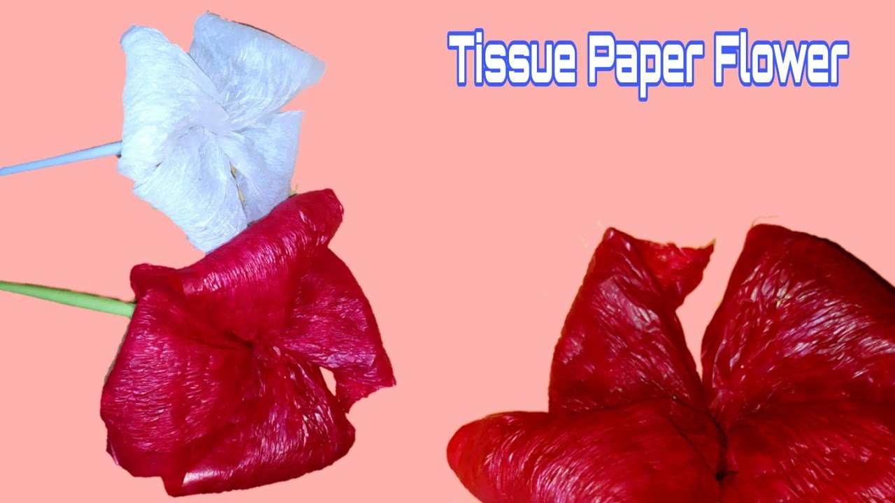 China Rose Flower || How To Make a China Rose Flower With Tissue Paper ...