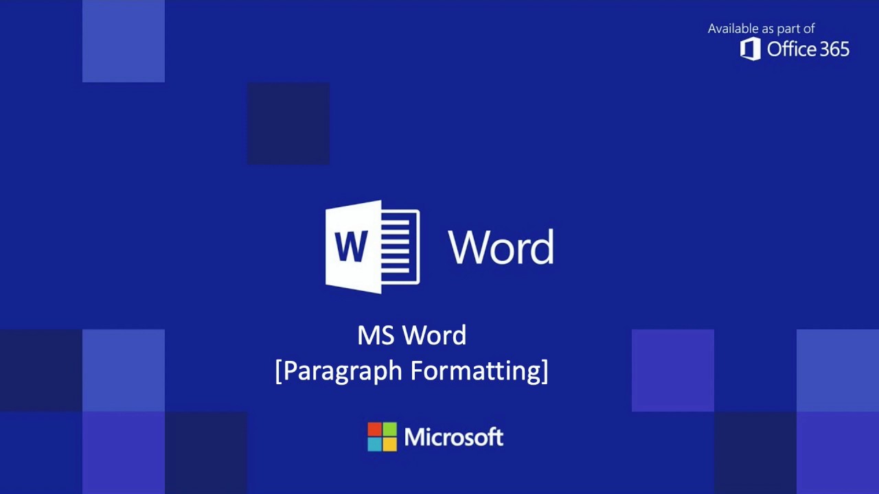 MS Word | Paragraph Formatting - YouTube