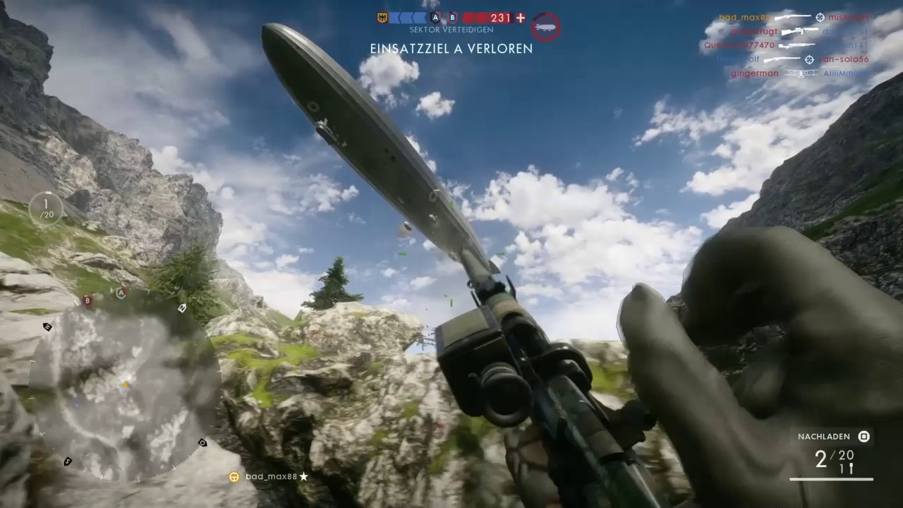 Bf1 Zeppelin sniper fast clip - YouTube