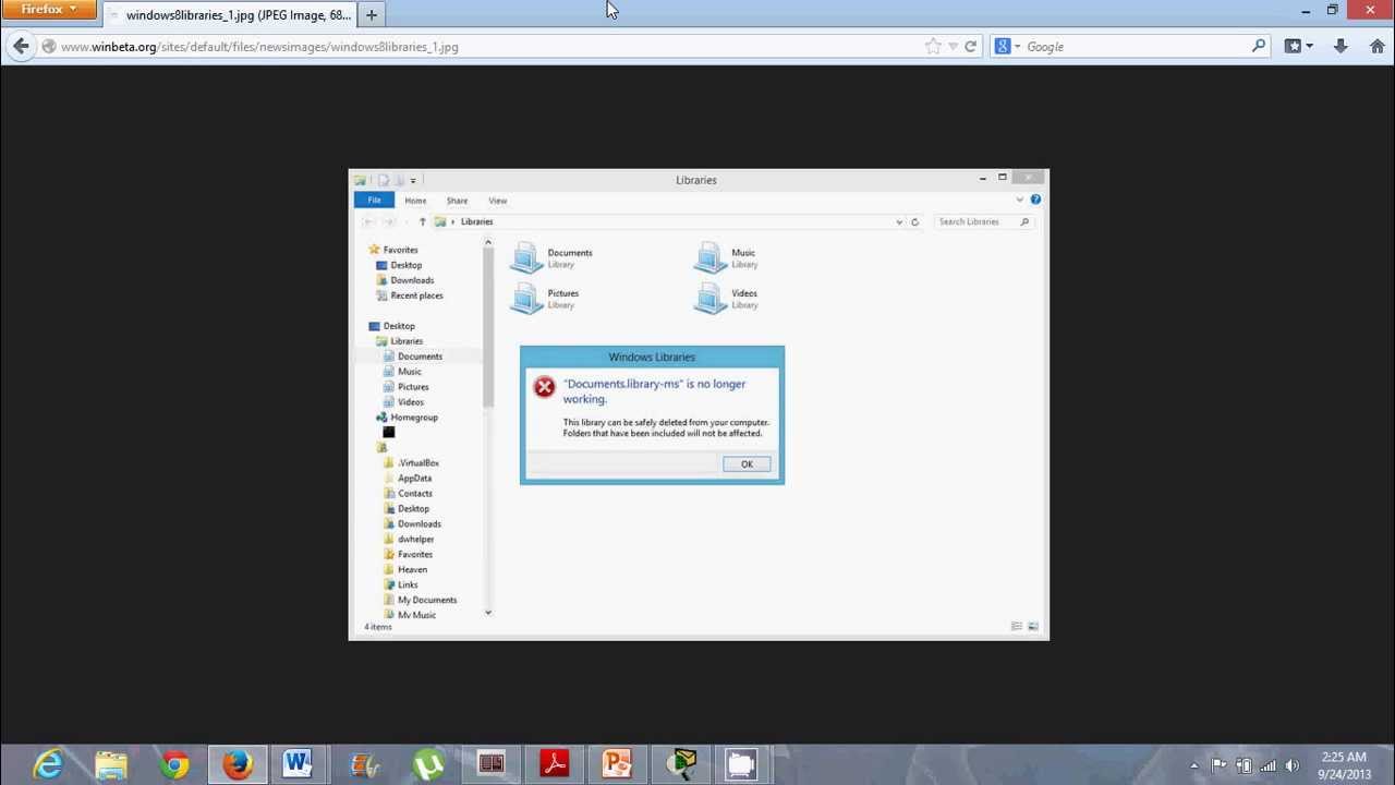 WIndows 8 library not working fix tutorial - YouTube