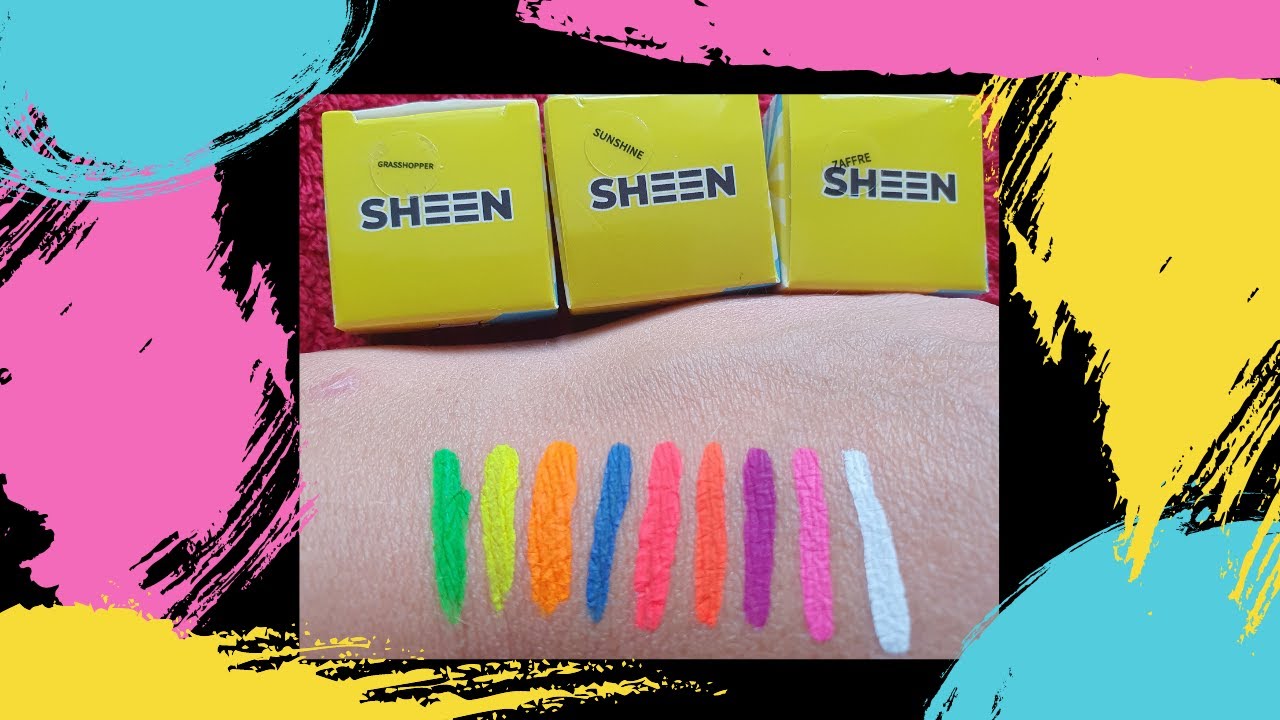 Sheen Cosmetics UV Neon eyeliner first impression Swatch and review ...