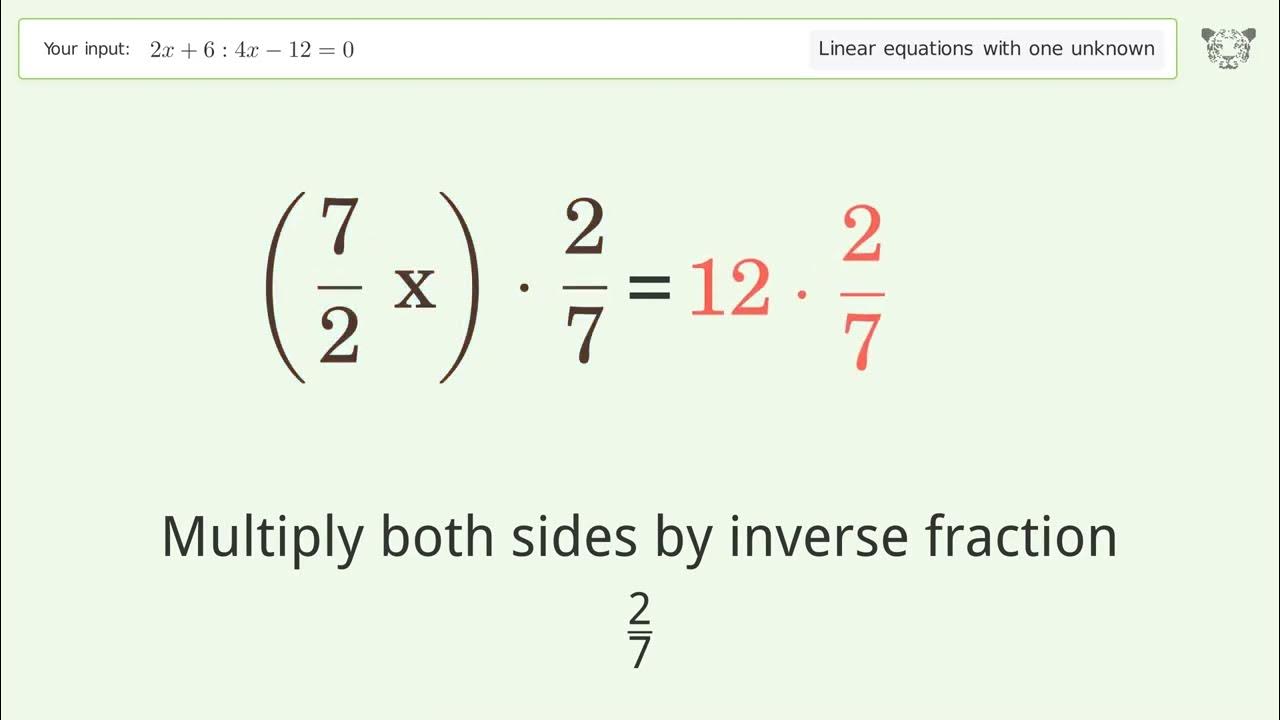 solve-2x-6-4x-12-0-linear-equation-video-solution-tiger-algebra