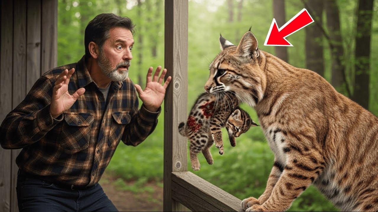 Crying Mother Bobcat Brings Her Dying Pup to a Man — What He Does Next ...