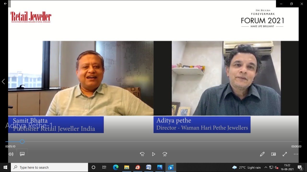Forevermark Forum 2021 : Interview with Aditya Pethe, Director, Waman ...