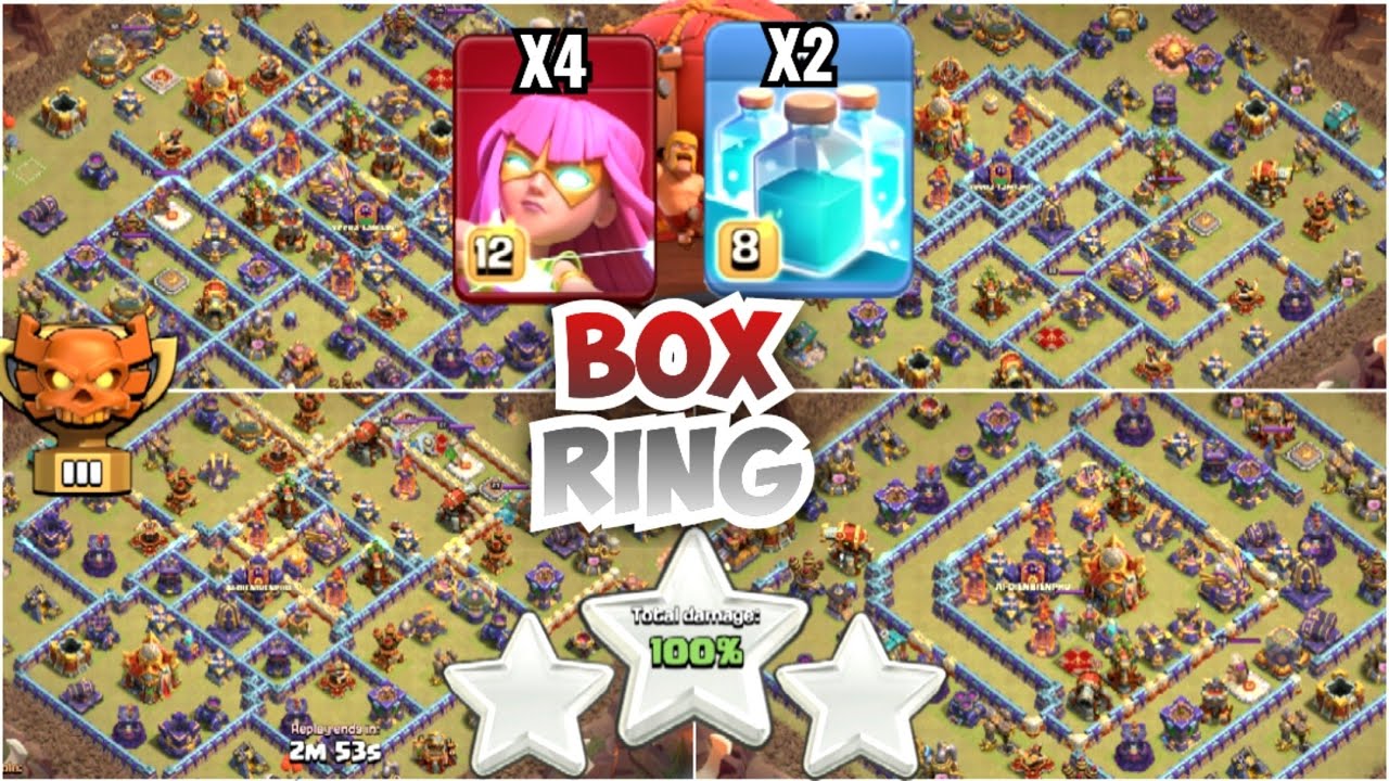 Blimp with Super Archer Clone Spell Attack Strategy | 3 Star TH16 Box ...