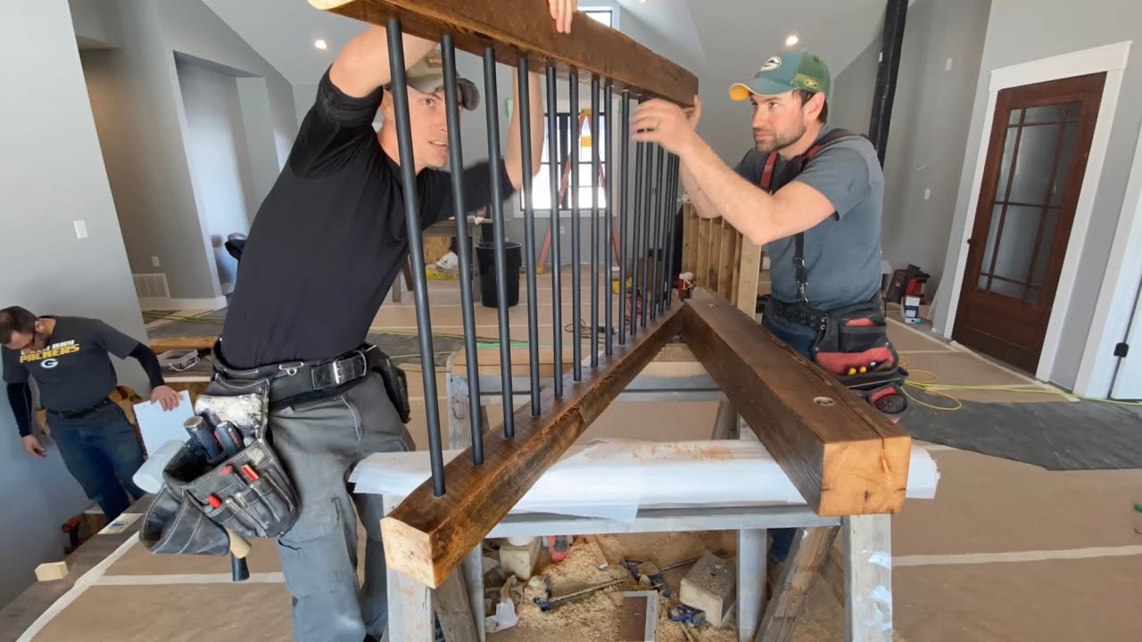 Rustic Barn Board Railing Installation Part 1 | Riverview Home - YouTube