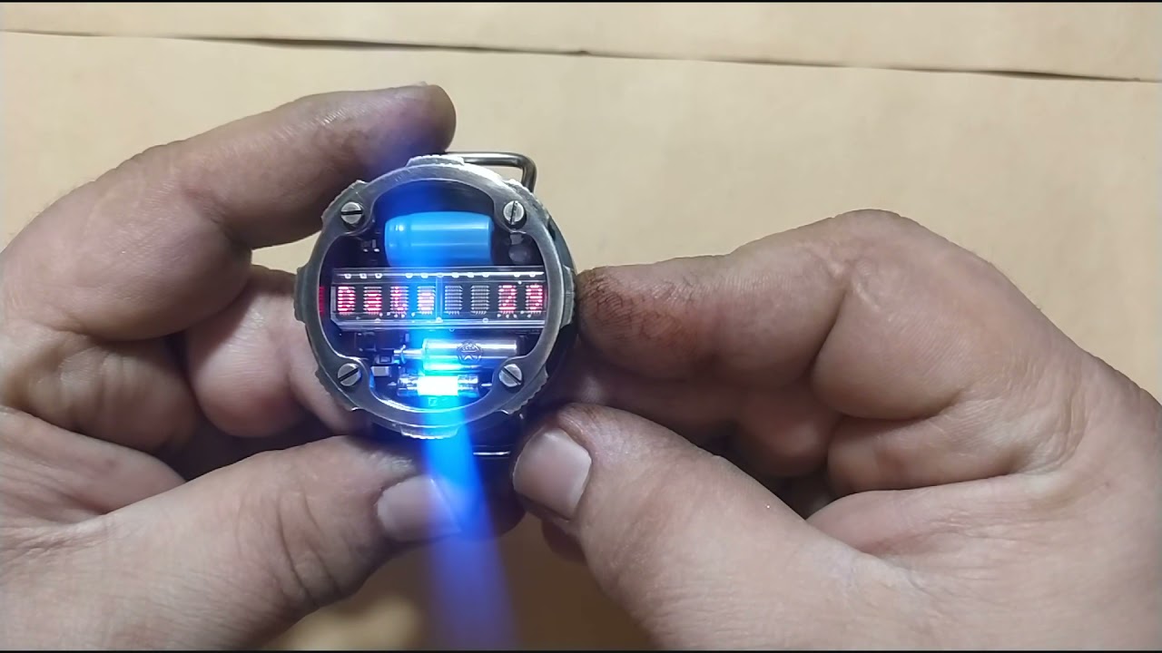 METRO 2033 style radiation dosimeter matrix LED wrist watch - YouTube