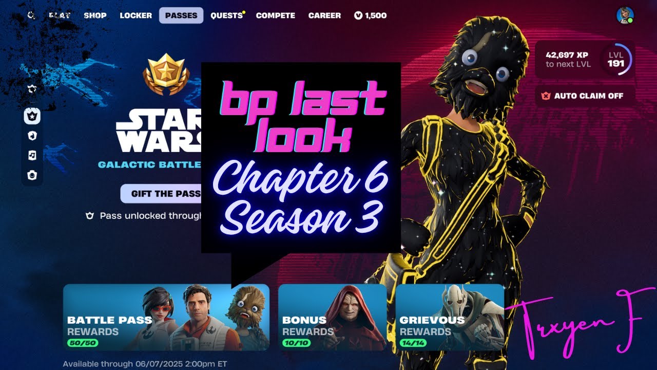 Chapter 6 Season 3 Battlepass FINAL LOOK - YouTube