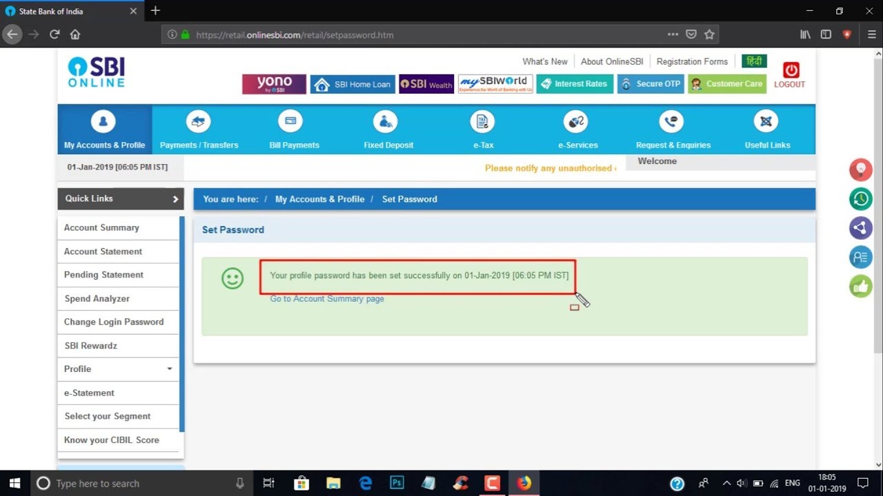 how to recover sbi netbanking profile password | reset sbi internet ...