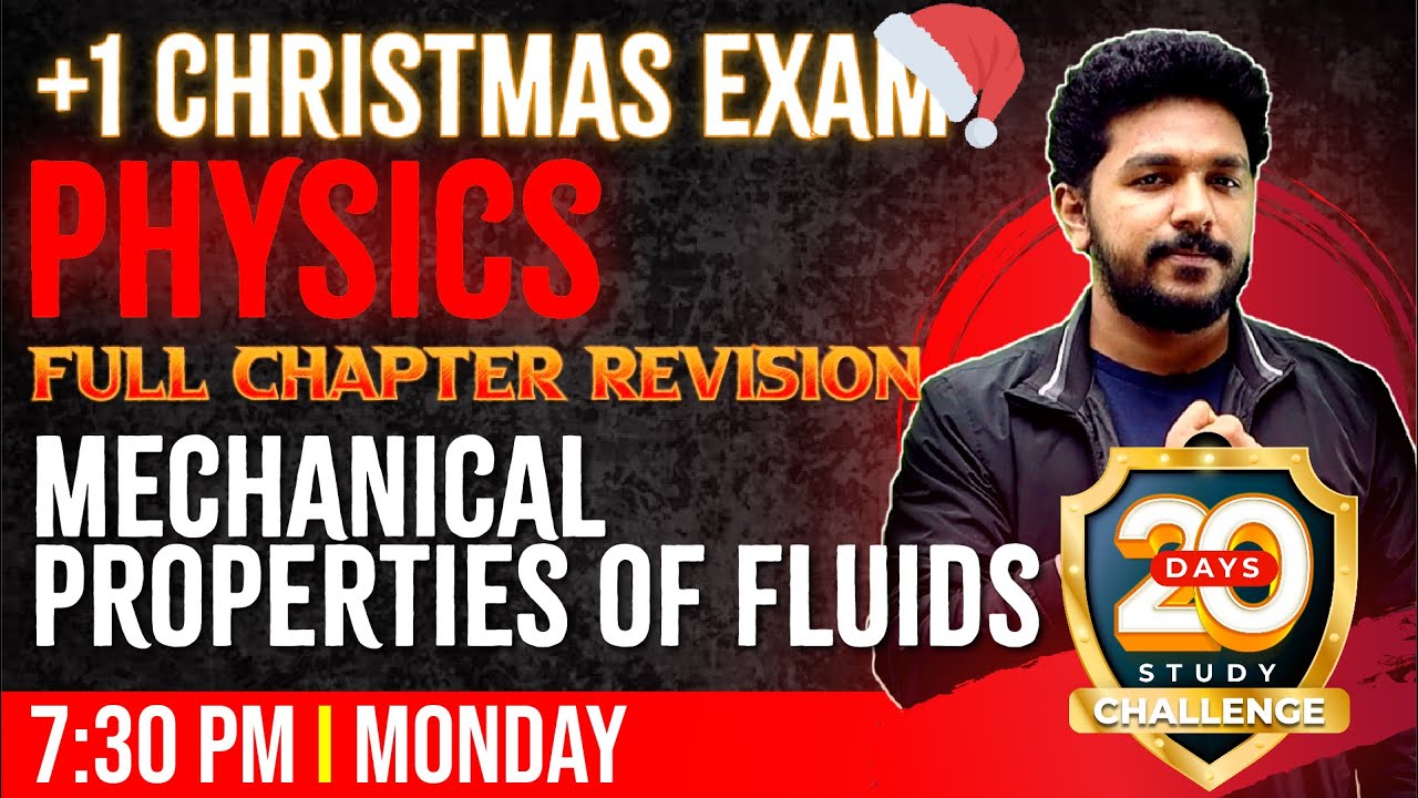 Plus One Physics | Mechanical Properties of Fluids | Full Chapter ...