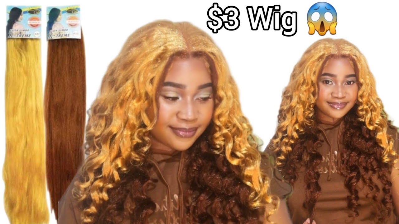 How to make a wig with two colors using braiding hair - YouTube