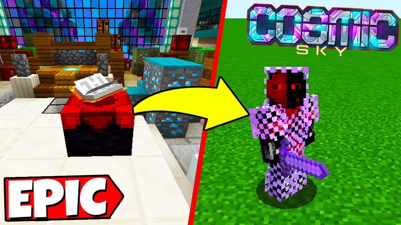 Getting Our FIRST Enchants!! | Minecraft Cosmic Sky S2 #3 - YouTube
