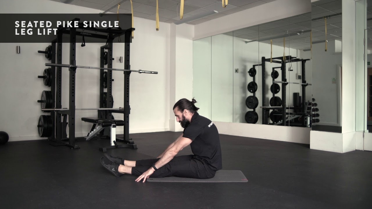 Seated Pike Single Leg Lift - YouTube