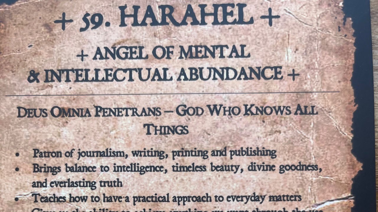 72 Angels #59 HARAHEL ANGEL OF MENTAL & INTELLECTUAL ABUNDANCE - GOD ...