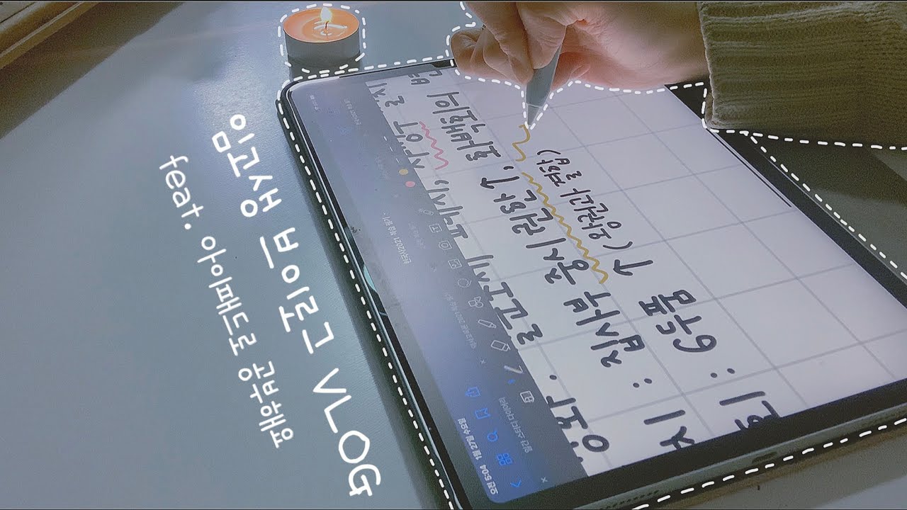 Vlog 임고생 브이로그 아이패드로 필기하고 공부하기 ️ 애플펜슬 케이스 끼워주기ㅣ일하고 스터디하고 스터디 카페가서