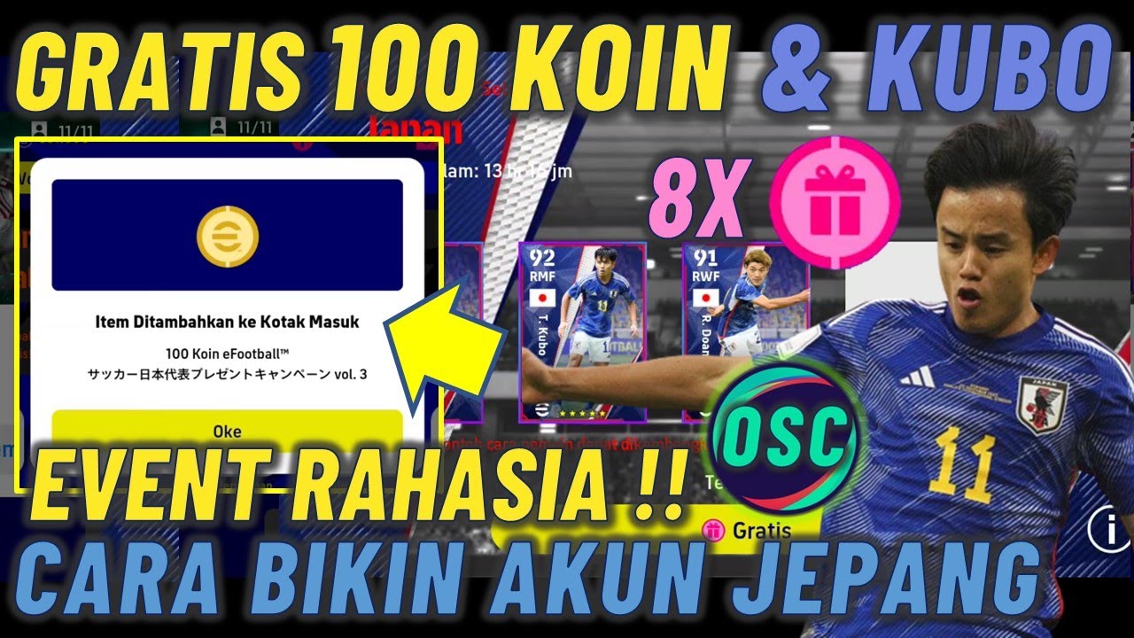GRATIS KUBO & 100 KOIN !! EVENT RAHASIA FREE 8 JEPANG SELECT TUTORIAL BIKIN AKUN JEPANG ...