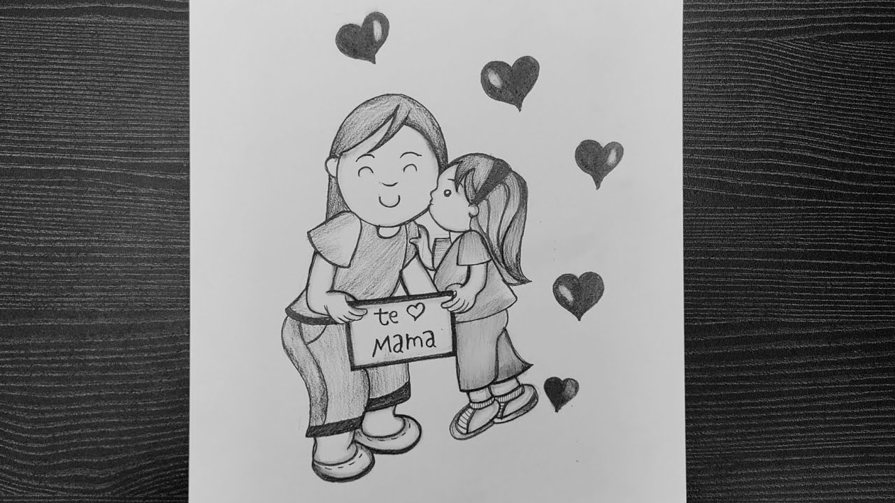 How To Draw A Mothers Day Drawings Easy // Happy Mother's Day Drawing ...