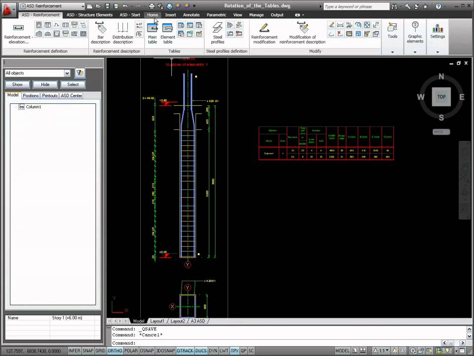 AutoCAD Structural Detailing 2011 - Rotation of Tables - YouTube