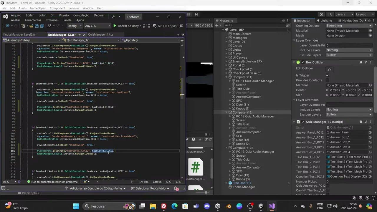 Indicadores do Quiz - The Maze (Unity) - part 7 - YouTube