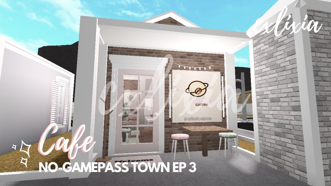 Roblox Bloxburg No Gamepass Town City Series Part 3 Aesthetic Cafe