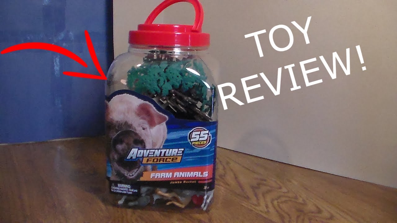 Adventure Force JUMBO FARM ANIMAL TOY BUCKET REVIEW! - YouTube