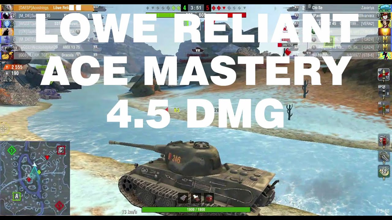 LÖWE RELIANT. Ace Mastery. 4.5 DMG. WOT Blitz. - YouTube