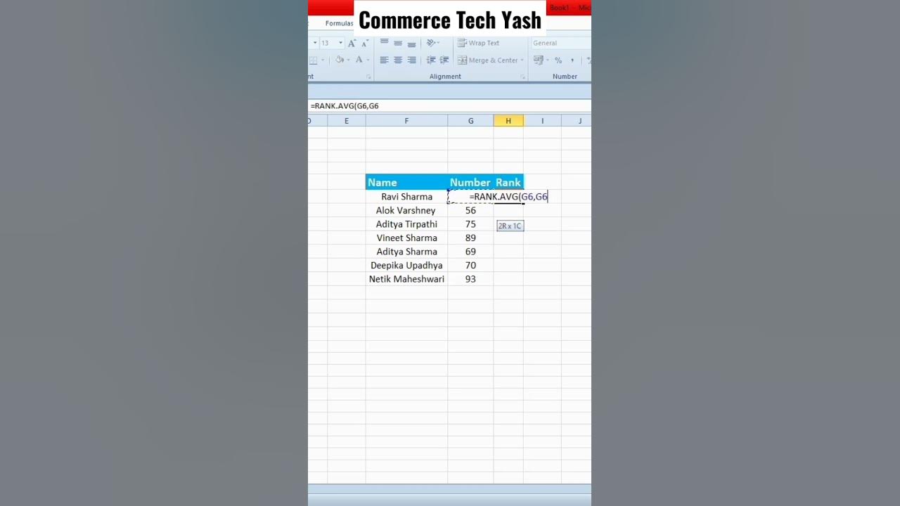 Excel Exceltricks Sscchsl Ssccgl Commercetech Yashmaheshwari Exceltutor Yash