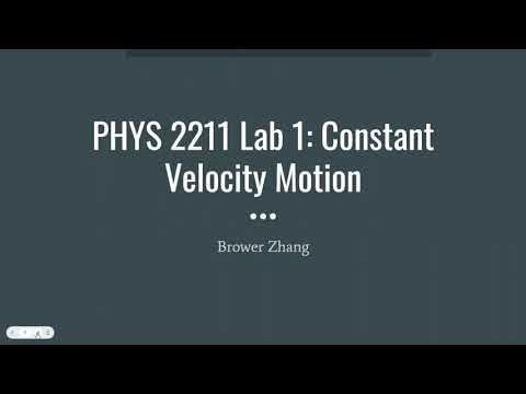 PHYS 2211 Lab 1: Constant Velocity Motion - YouTube