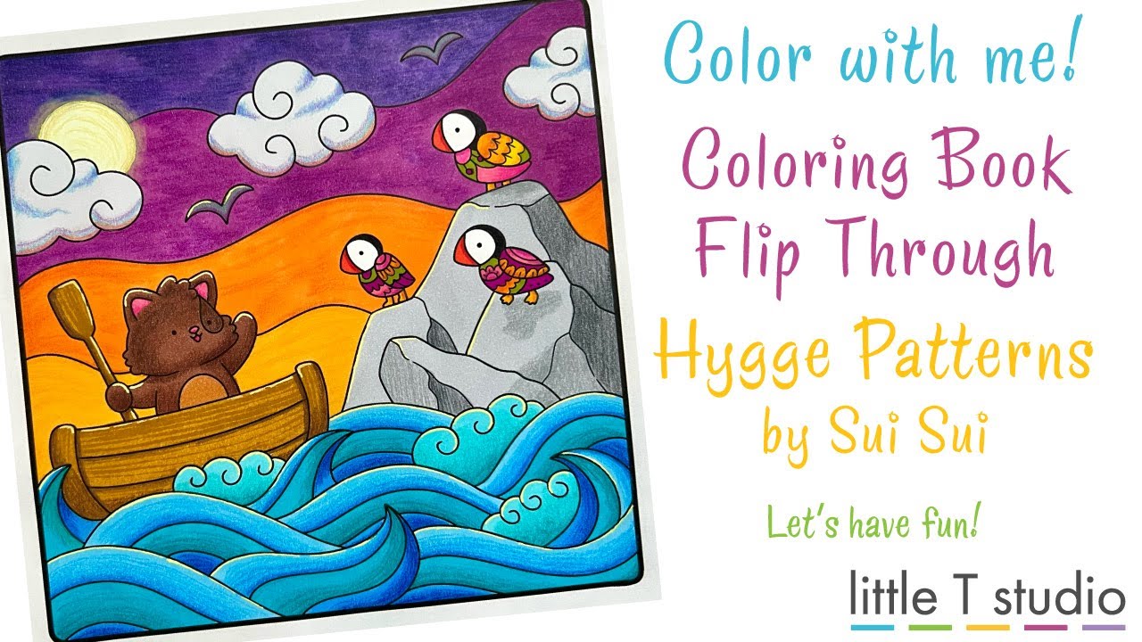 Flip Through of Sui Sui's Hygge Patterns Coloring Book - YouTube