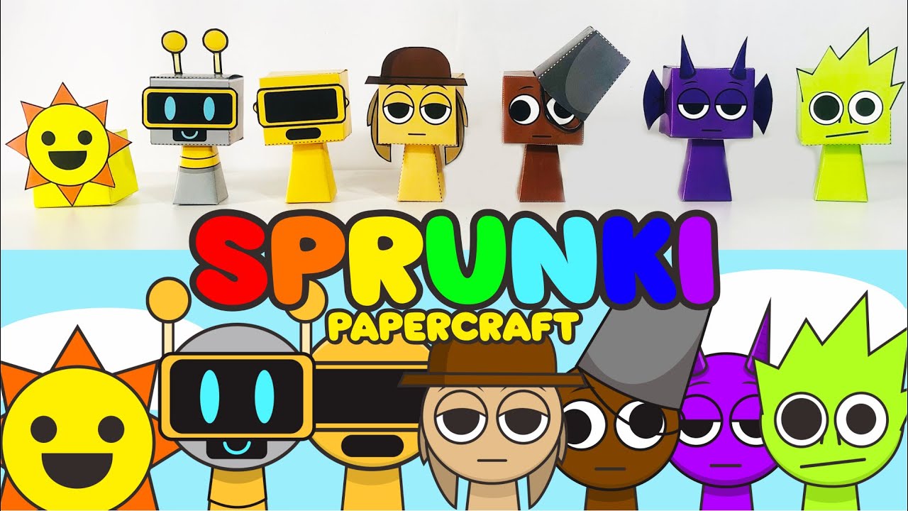 DIY PAPERCRAFT - Making Sprunki Papercraft with Sprunki Music Remix ...