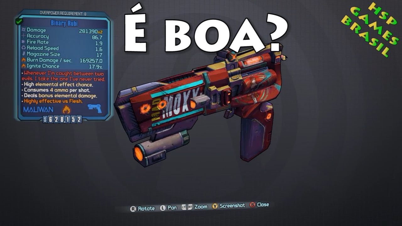 Rubi é boa no Op8? Borderlands 2 - Testando armas - YouTube