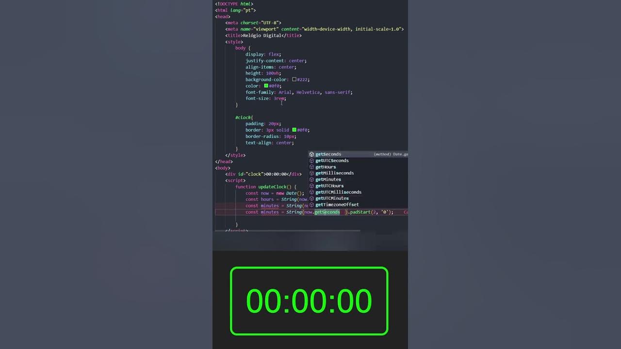 Coding Relógio Digital Com Html Css E Js Dev Htmlcss Javascript 6047