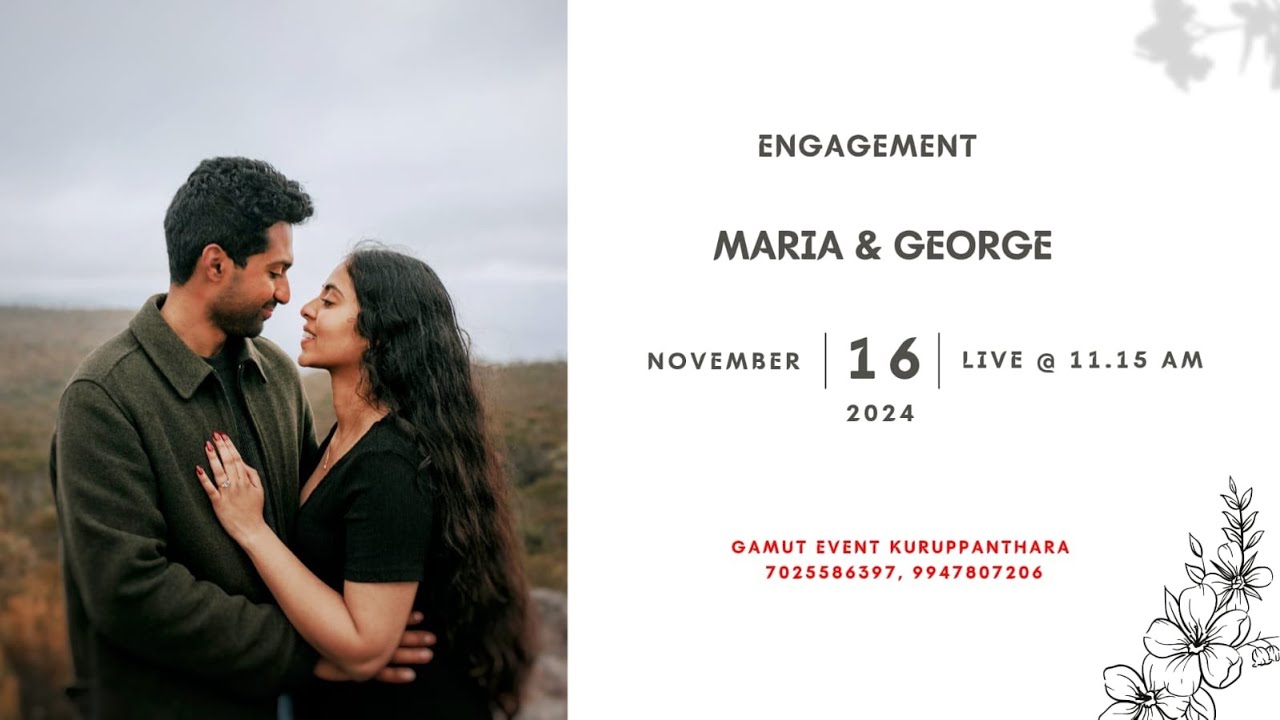 MARIA & GEORGE || ENGAGEMENT || LIVE STREAMING || 16.11.2024 || TIME ...