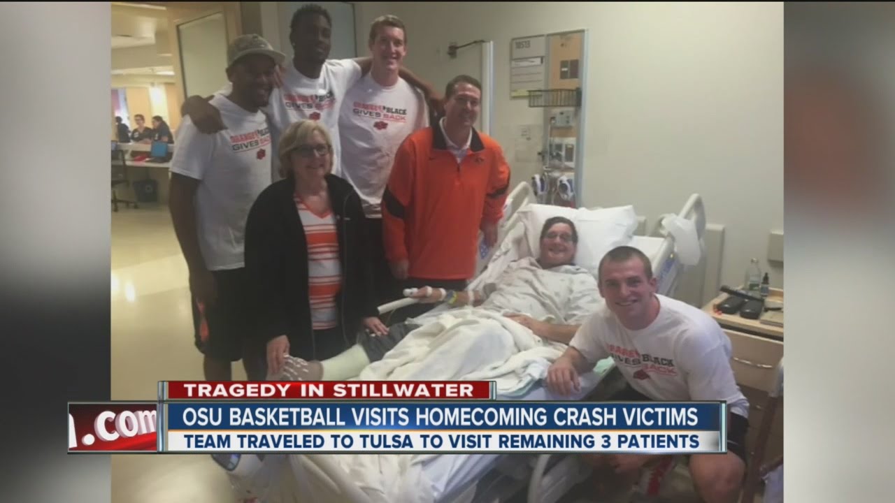 OSU basketball visits homecoming crash victims - YouTube