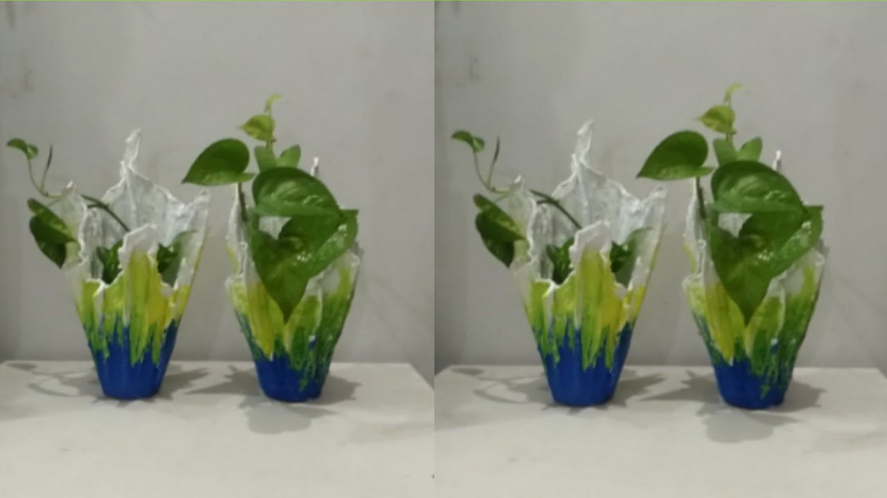 beautiful flowers pot | beautiful diy | hand made flower pot | Desi ...