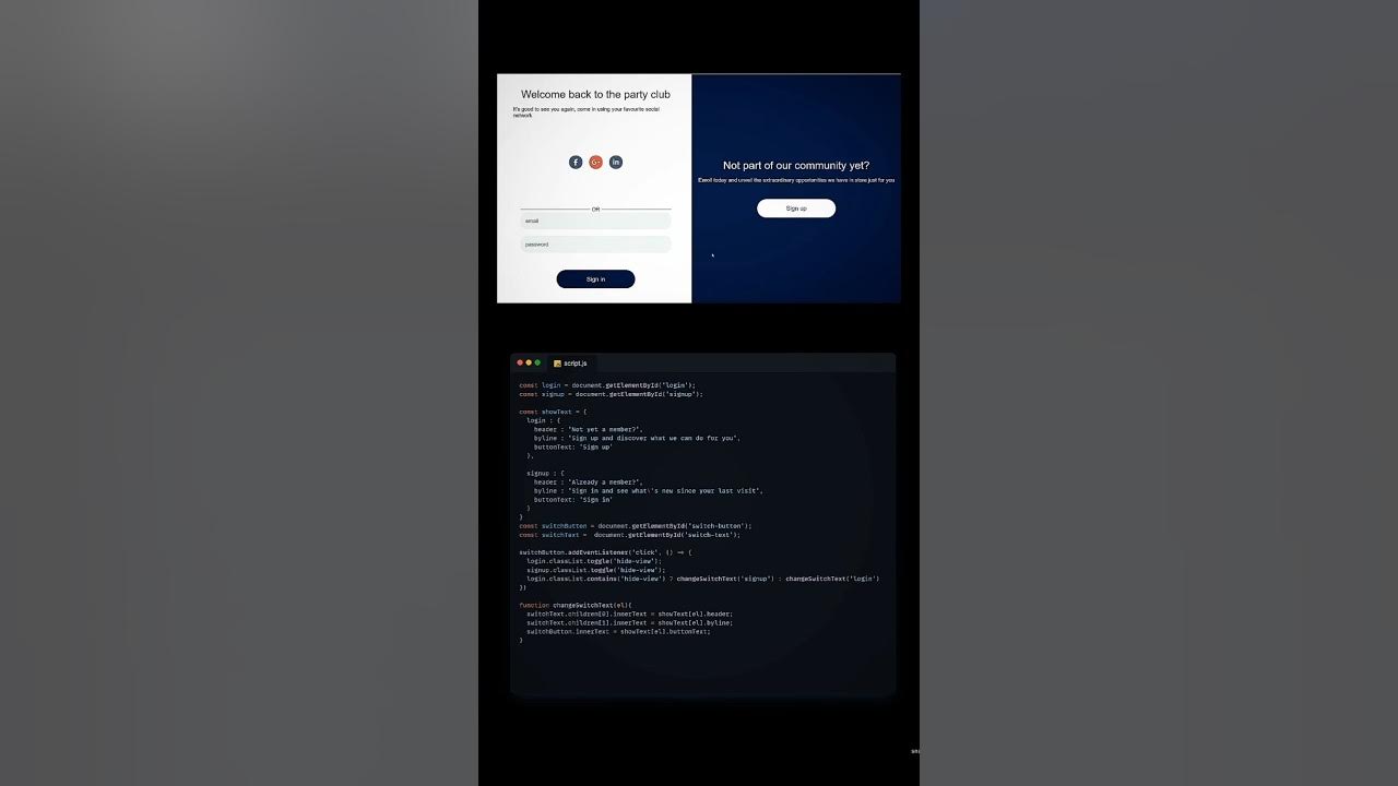 Sign Inup Page Js Css And Html🧑‍💻 Coding Programming 2024 Htmlcssjs Js Csstricks Webdev