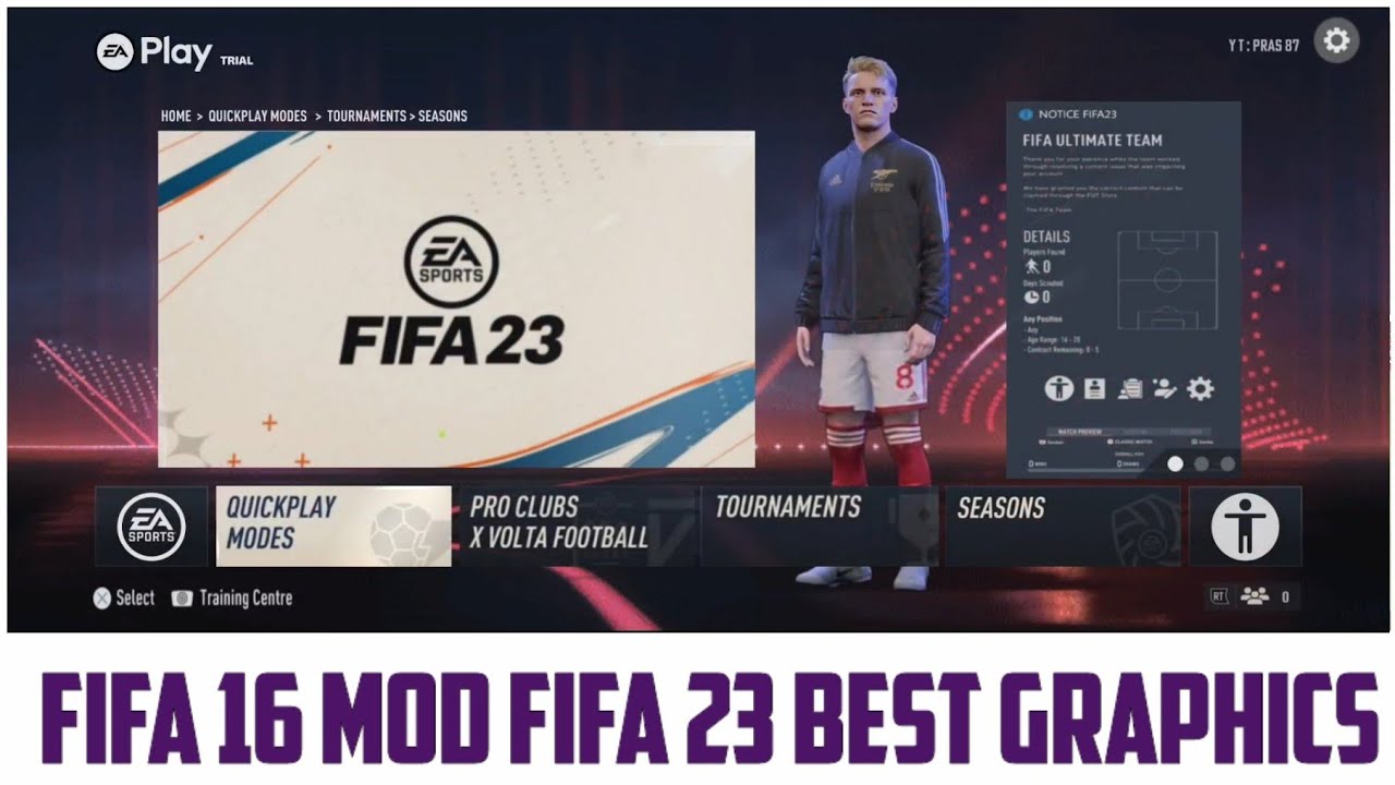 FIFA 16 MOD FIFA 23 [EPL] Theme Only Best Graphics | ET & Penalty Mode ...