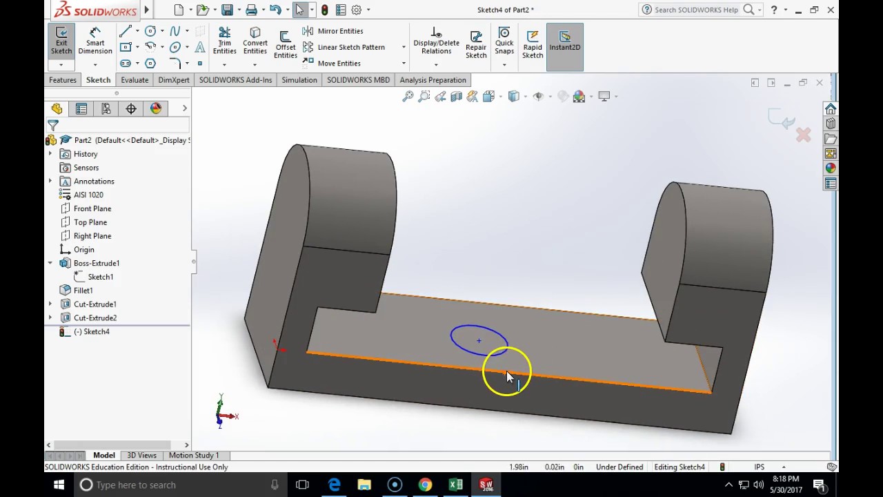 Solidworks, intermediate part - YouTube