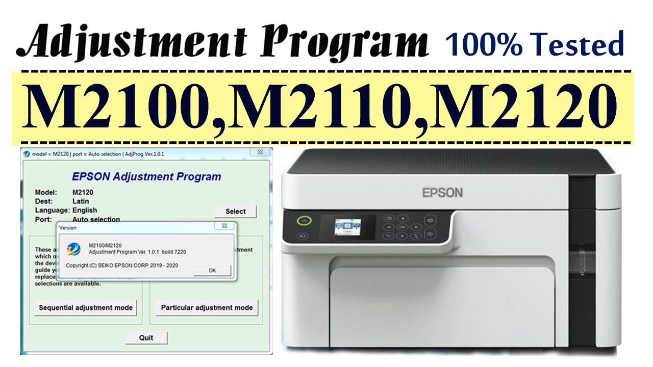 Epson M2120,M2100,M2110 resetter 100% tested working fine by MCT TECH ...