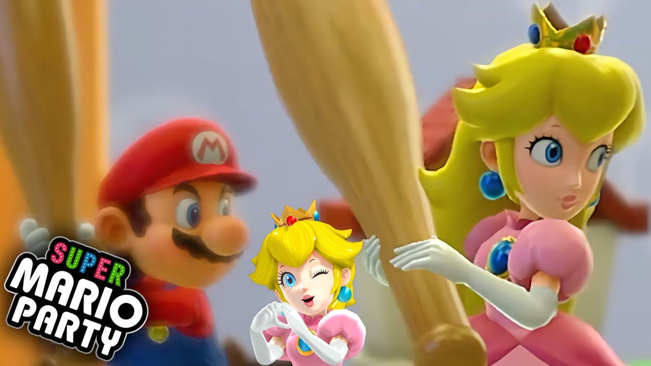 Super Mario Party Mini League Baseball Peach and Mario vs Shy Guy and ...