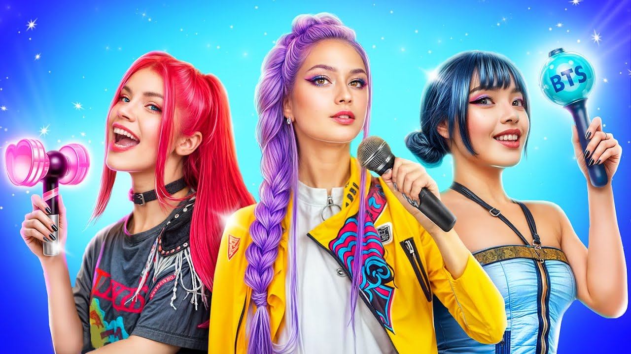 HUNTRIX Makeover in Real Life! Kpop Fans Challenge! - YouTube