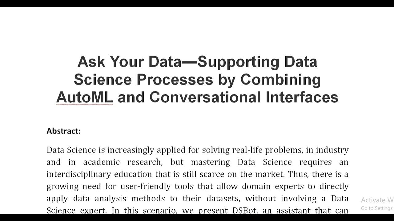 Ask Your Data—Supporting Data Science Processes by Combining AutoML and Conversational ...