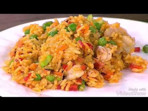 Como hacer arroz con camarones - YouTube