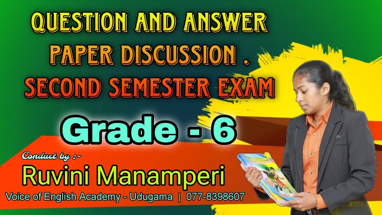 Grade 6 |Second Term Test | Question & answers | Voice of English Paper ...