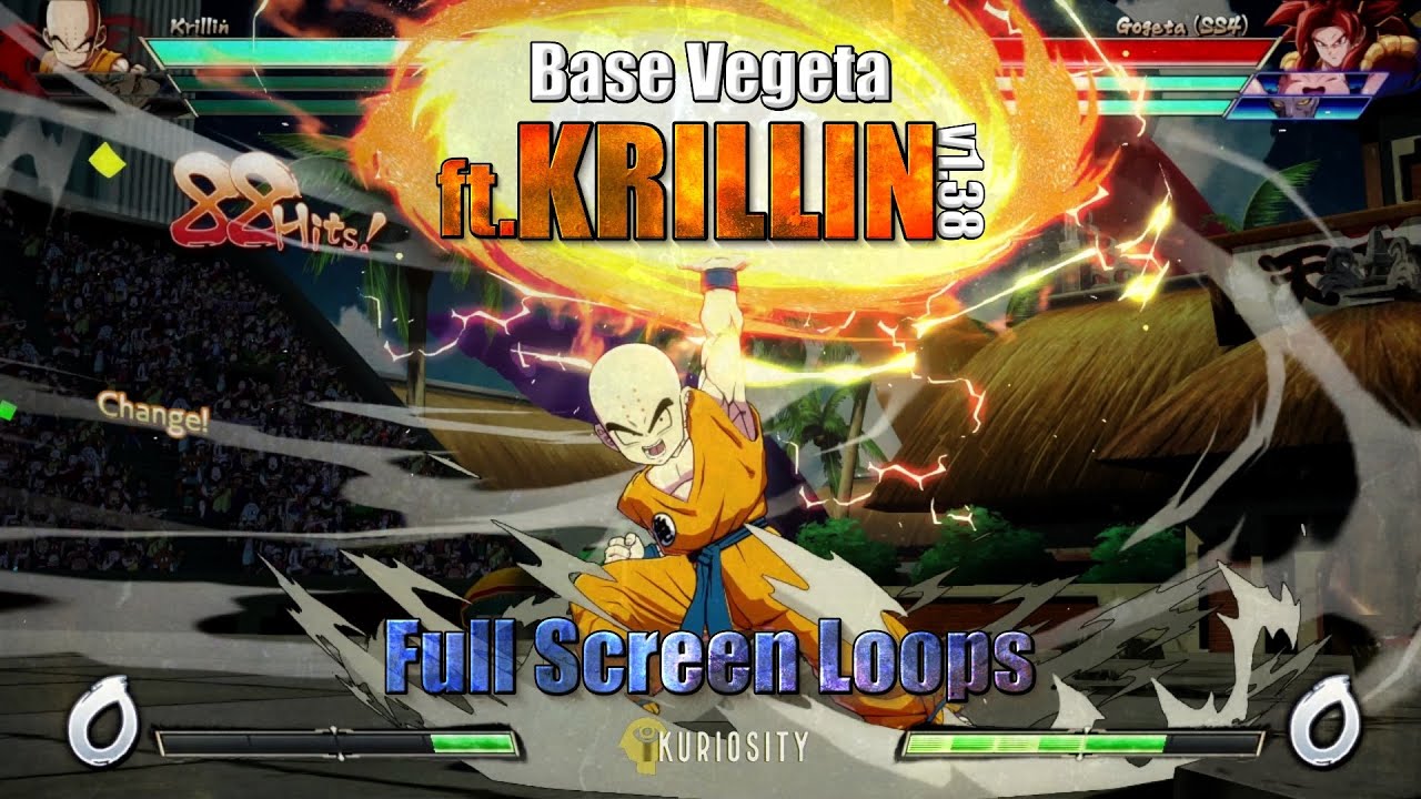 DBFZ 1.38 | Part 8 | NEW Base Vegeta Full Screen Loops | KRILLIN Edition! - YouTube