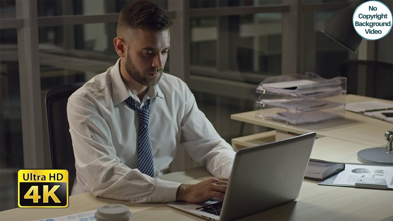 Man Working is Laptop 4k Loop | Stock Videos For Editing | No Copyright ...